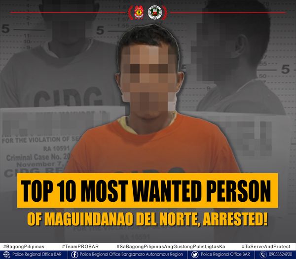 Top 10 Most Wanted Person in Maguindanao del Norte Arrested in Joint ...