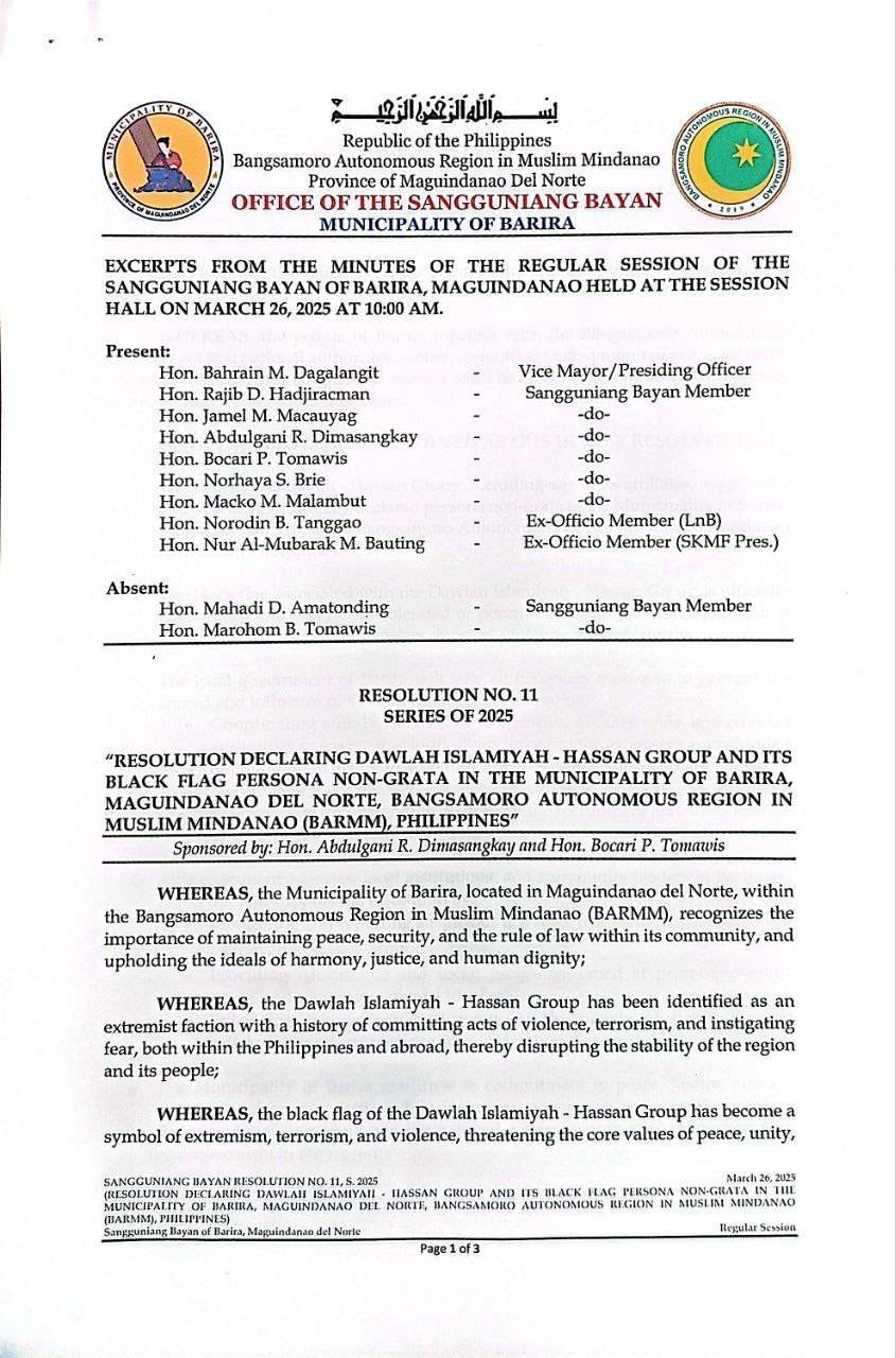 Barira Declares Dawlah Islamiyah – Hassan Group and Black Flag Persona ...